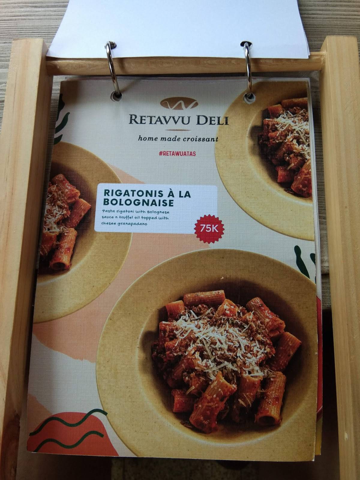 Menu at Retawu Deli cafe, Malang