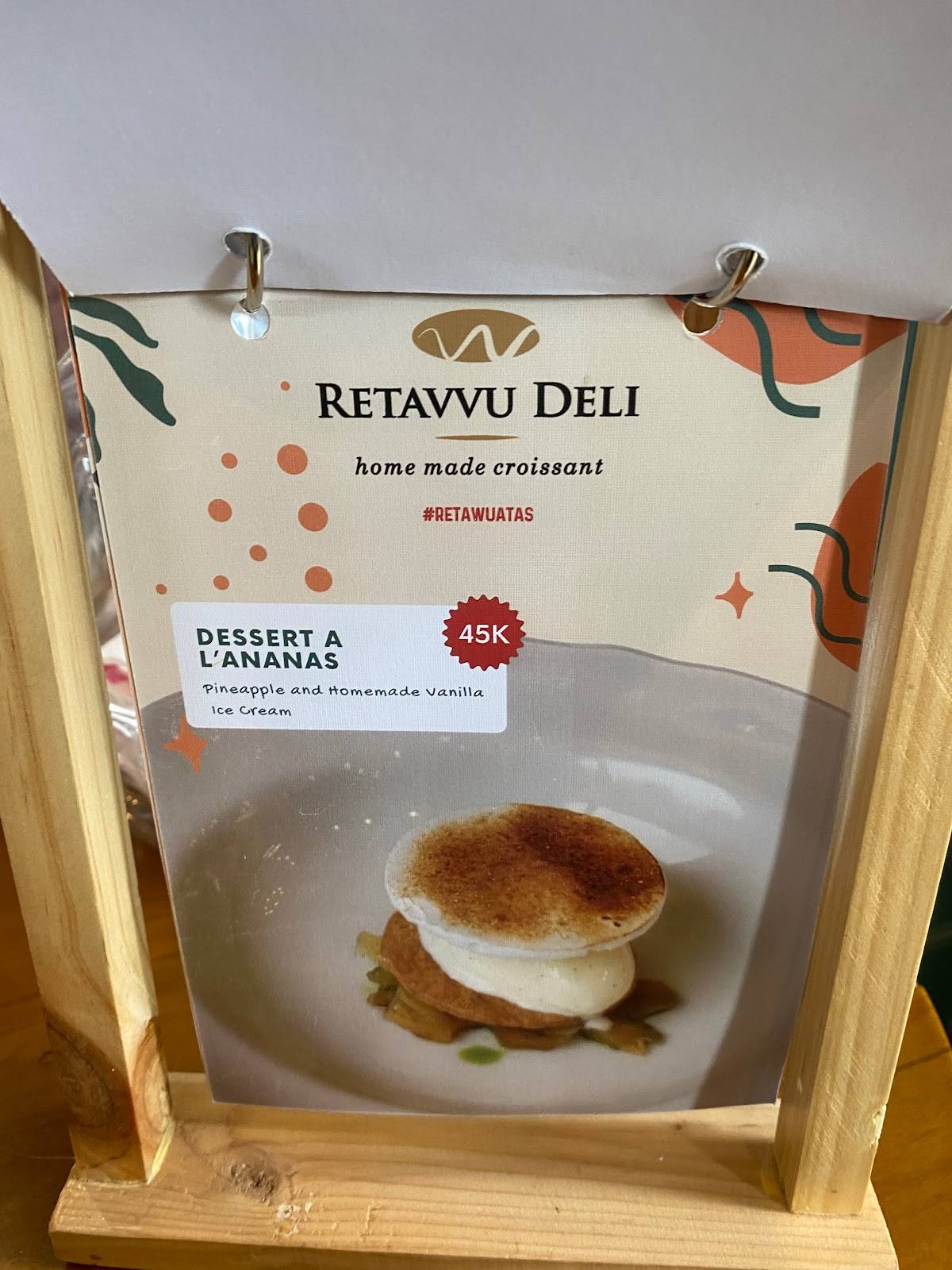 Menu at Retawu Deli cafe, Malang