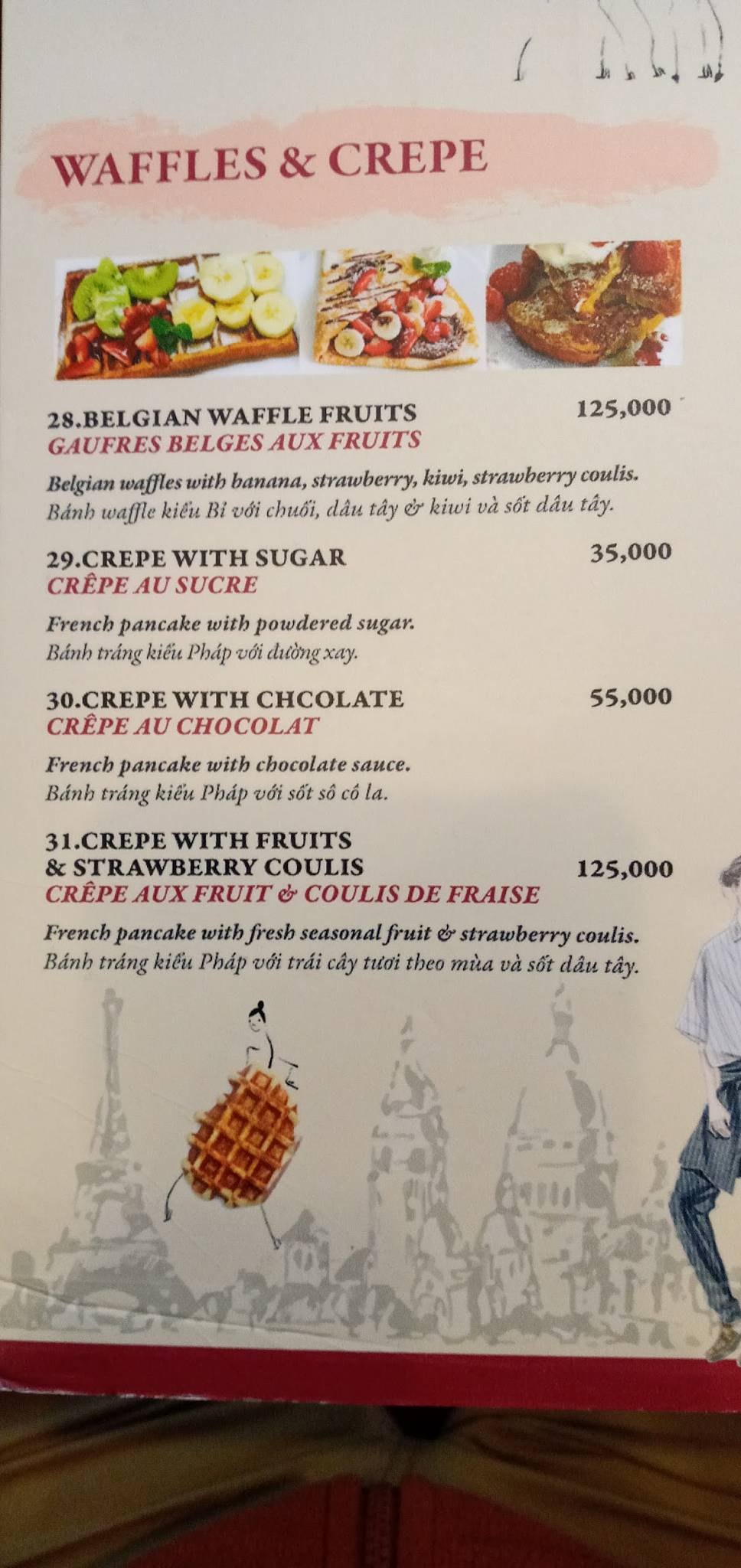 Menu at Saint-Honoré Tràng Tiền cafe, Hanoi, 24 Tràng Tiền