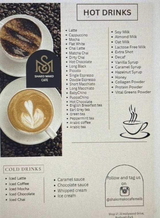 Menu at Shako Mako restaurant, Roxburgh Park, Shop 17/22 Hollywood Dr