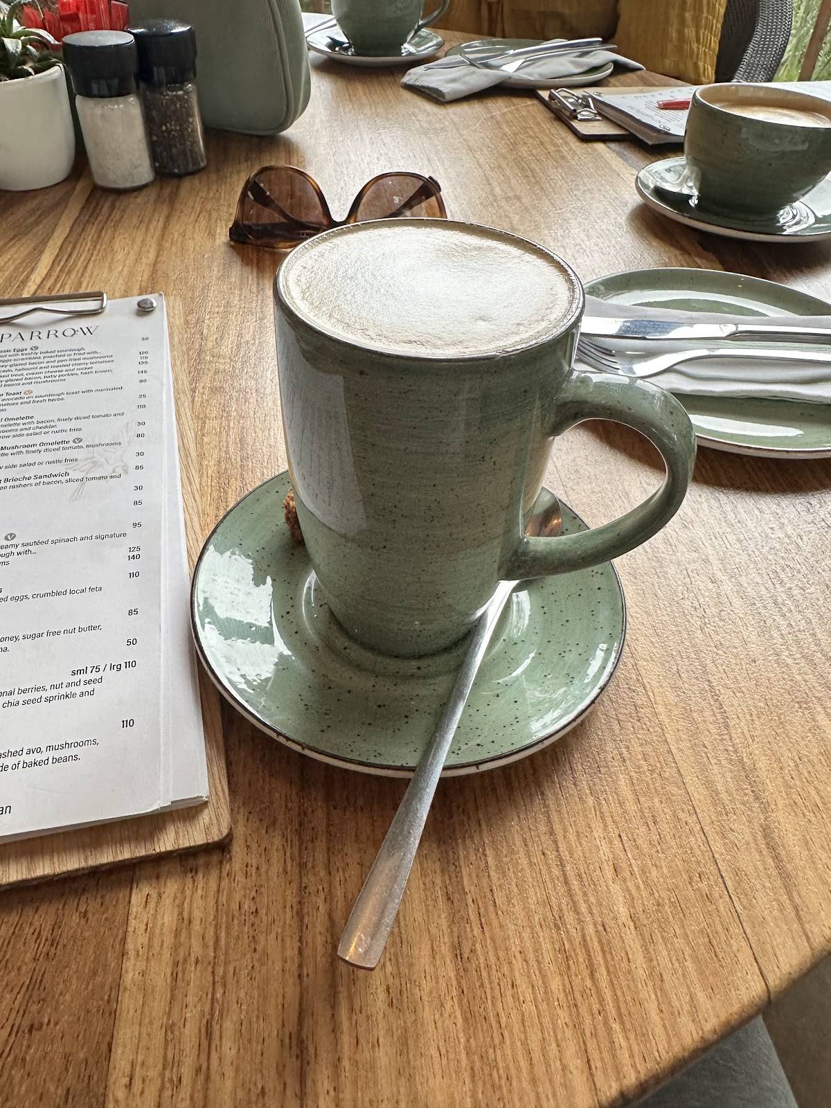 Menu at Café Sparrow restaurant, Outer West Durban