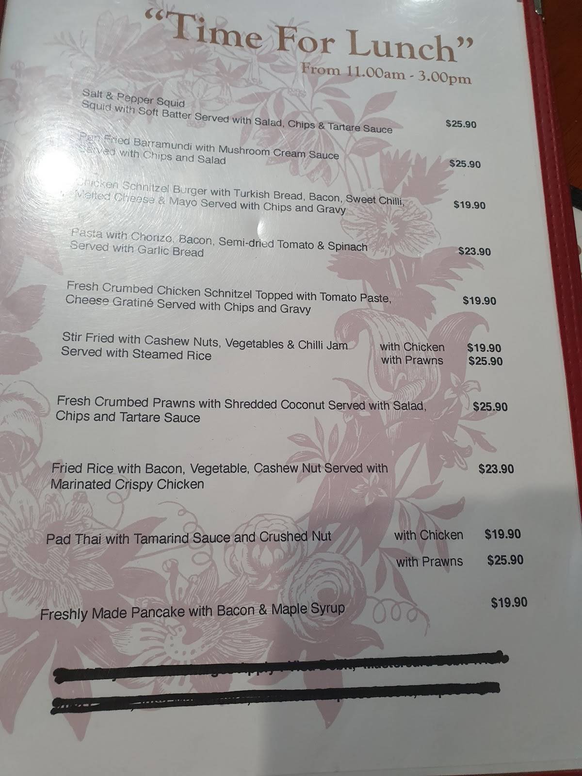 Menu at Sweet Caramel cafe, Bathurst