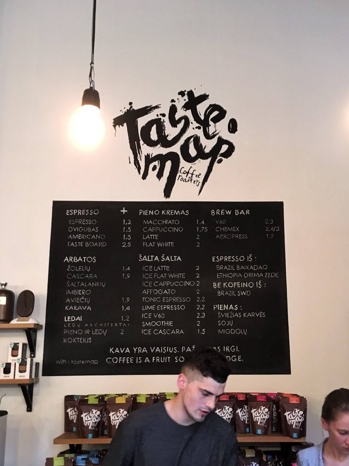 Speisekarte von Taste Map Coffee Roasters cafe, Vilnius, M. K ...