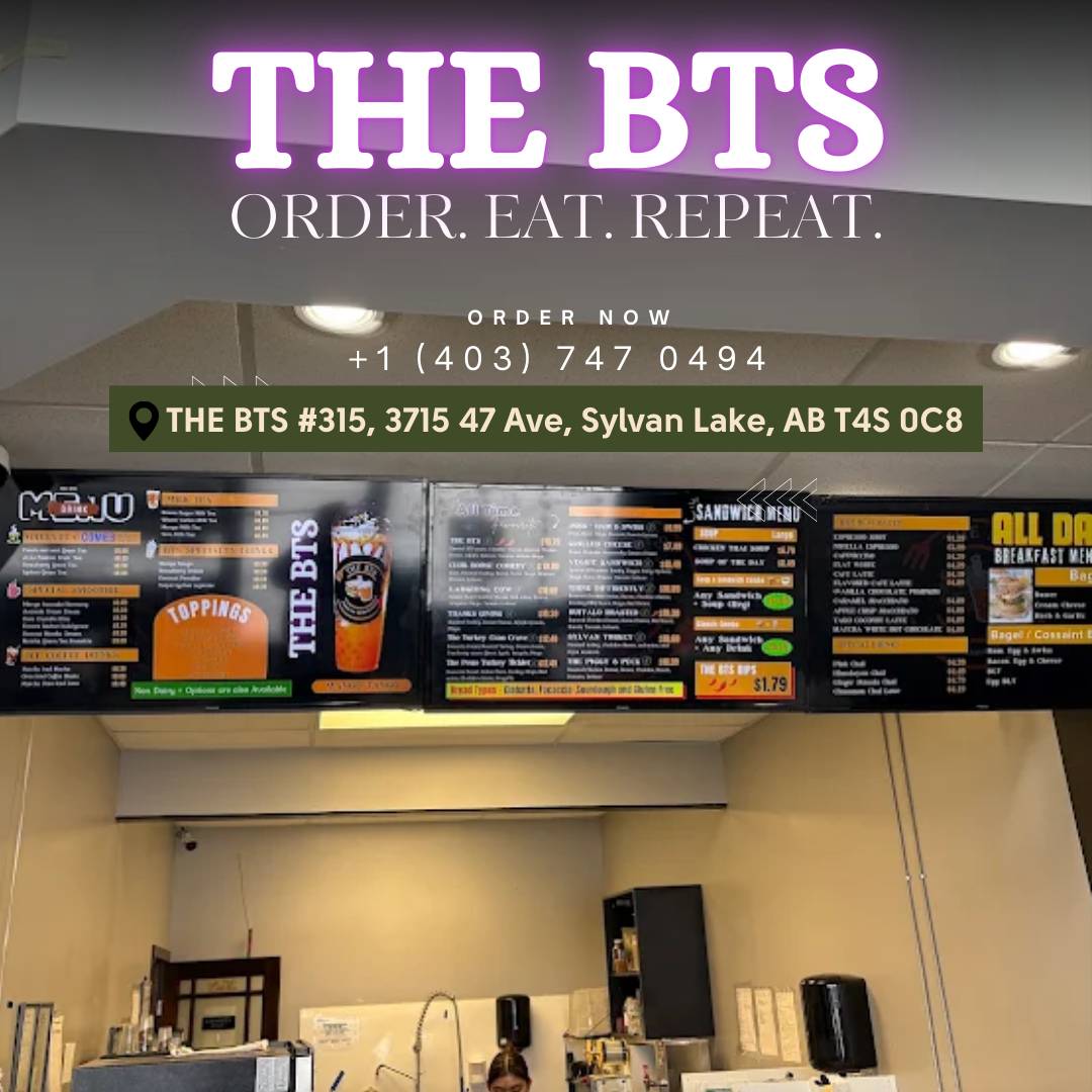 Carta del café The BTS, Sylvan Lake