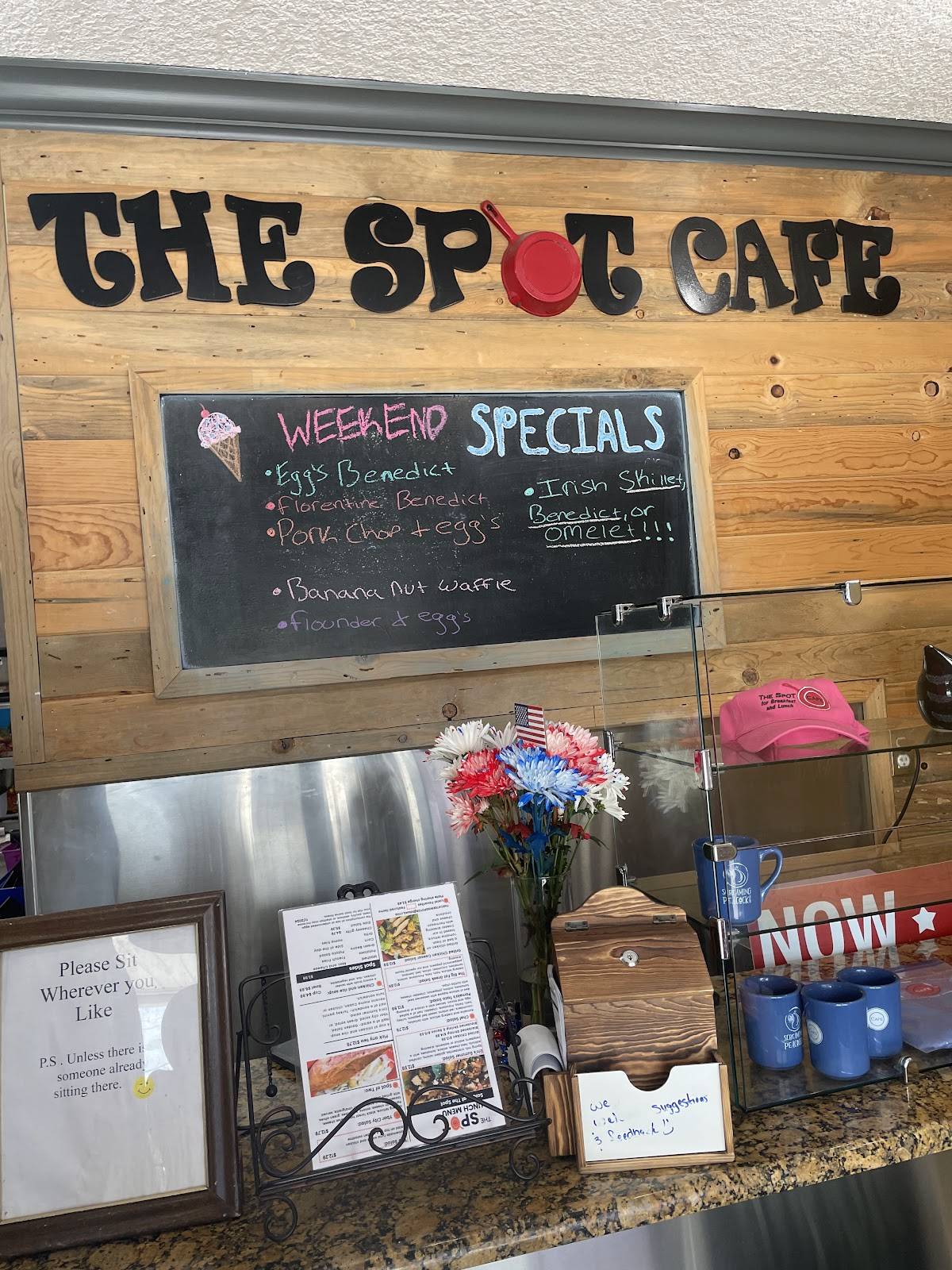 Menu at The Spot Cafe, St. Augustine, US-1