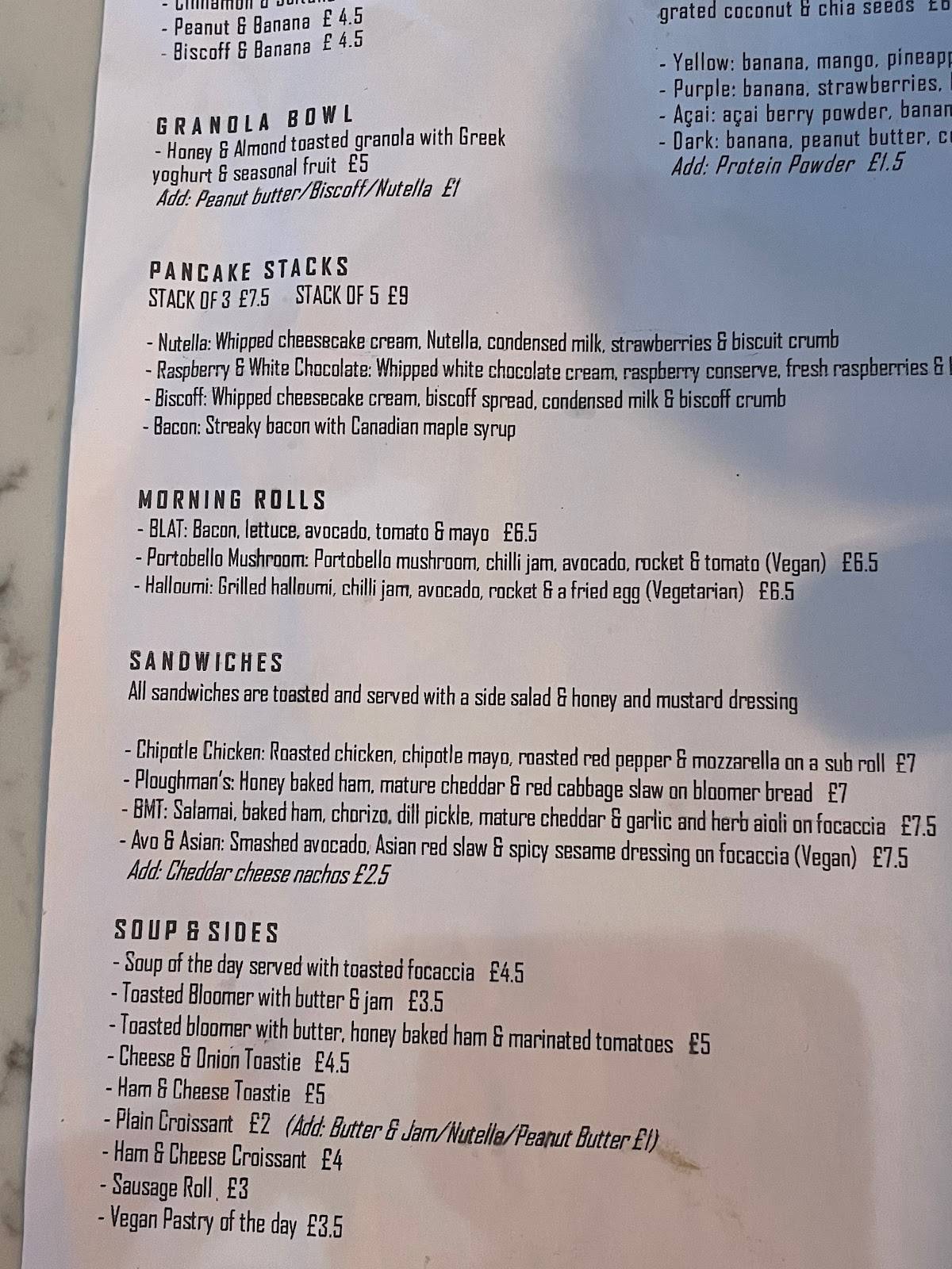 Menu at Vin 18 cafe, Glasgow