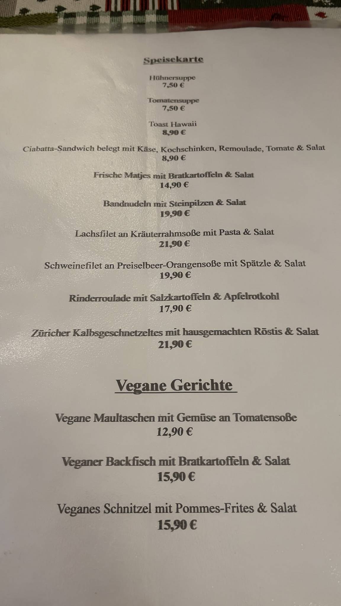 Menu at Cafe Zum Lindenbaum Inh. Michael Weyers, Kevelaer, Hauptstraße 8