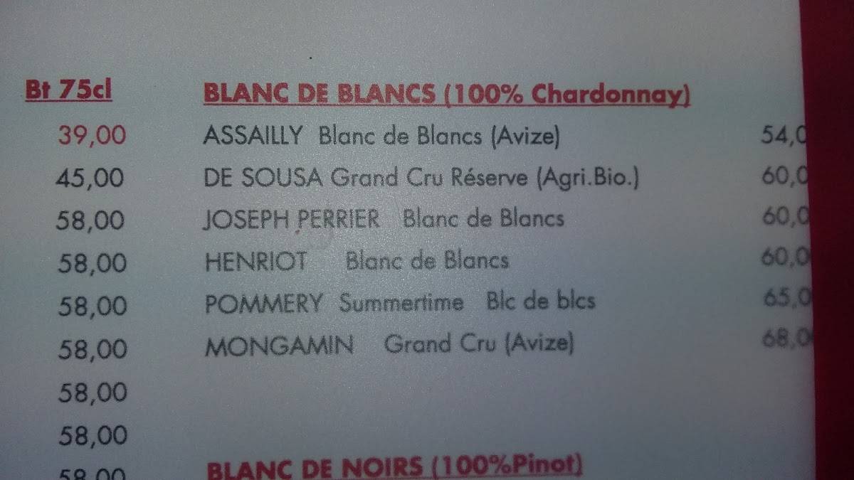 Menu au Café du Palais, Reims, 14