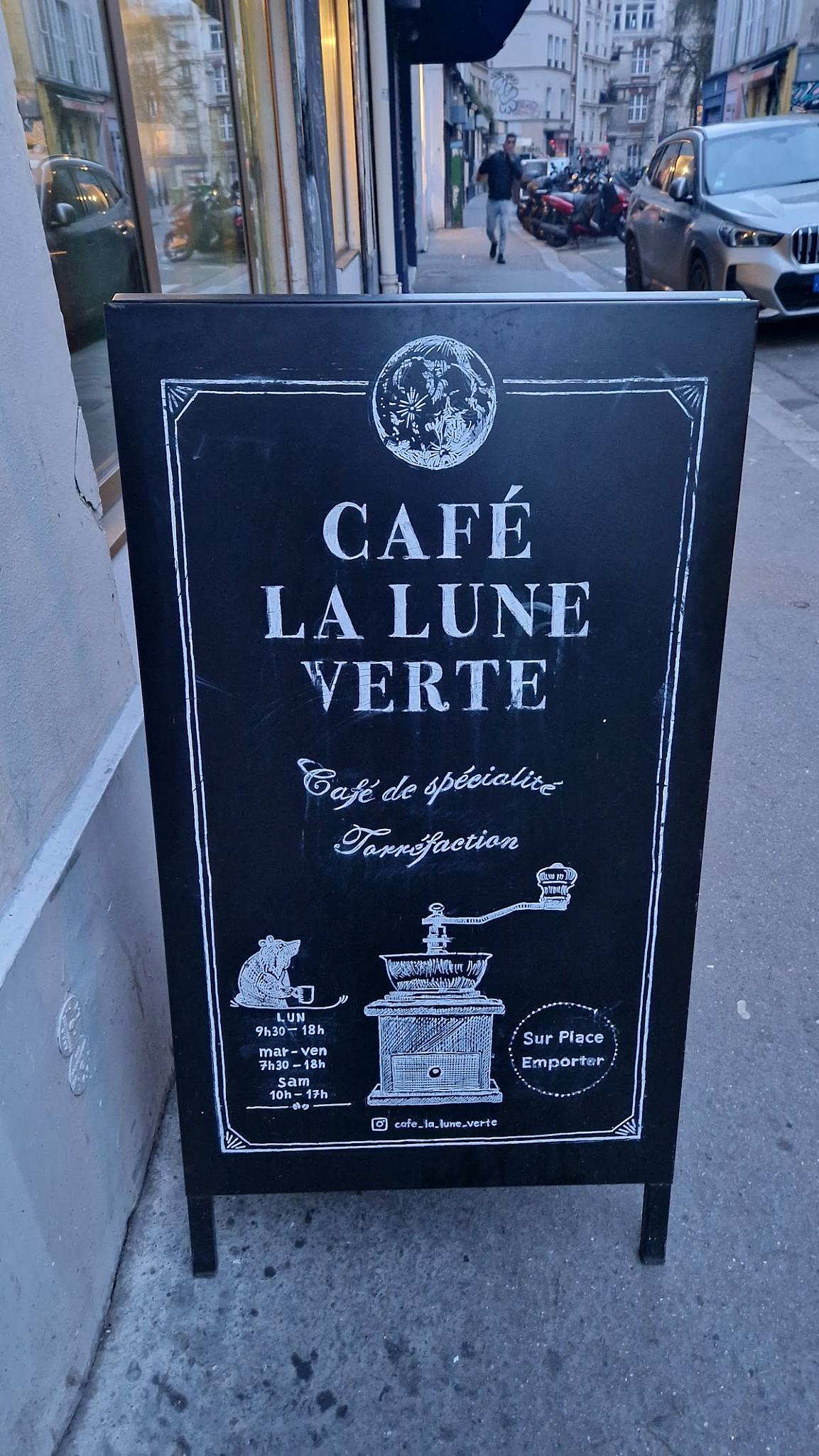 Menu au Café La Lune Verte, Paris
