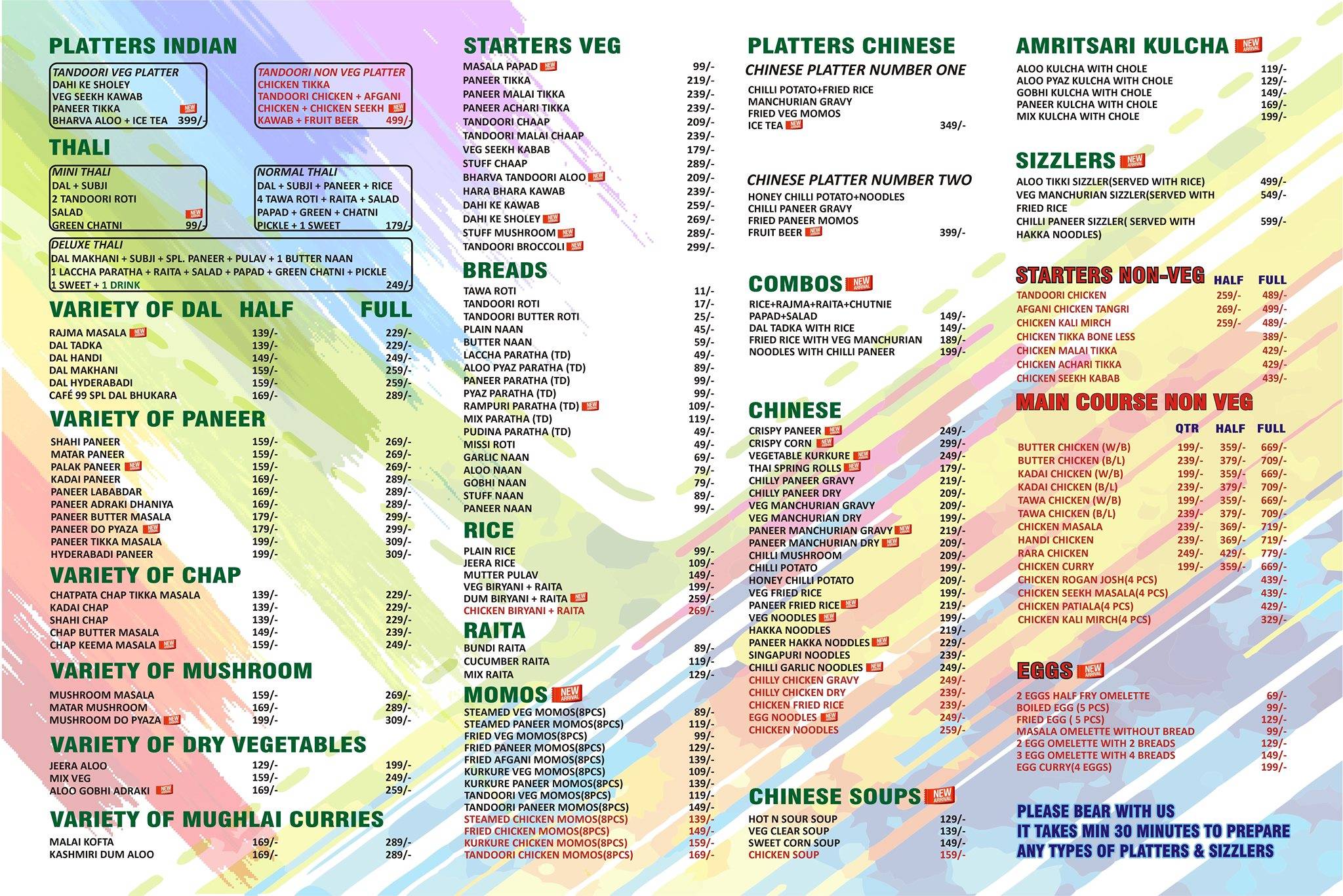 Menu at Cafe99, Noida