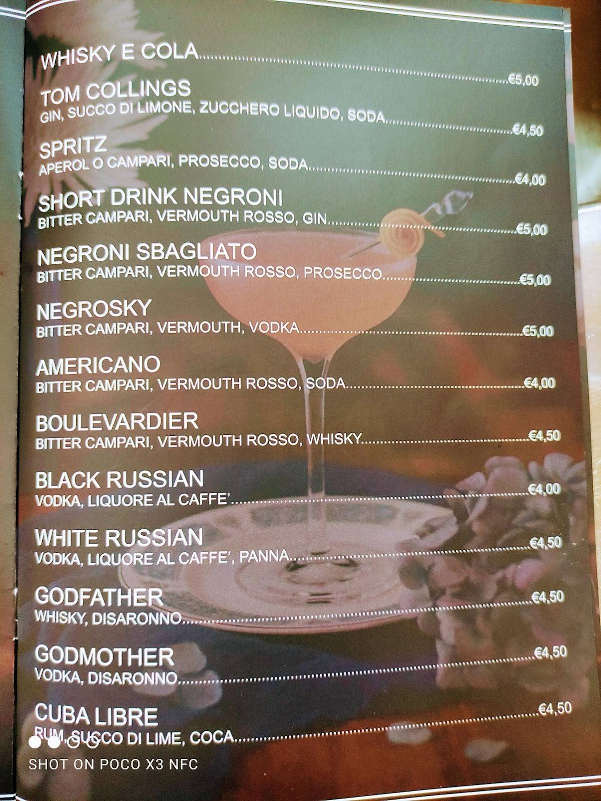 Menu da Caffè Michelangelo caffè bar, Roma