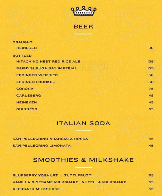 Menu at Caffe Milano pub & bar, Jakarta, Central Dept. Store Ground ...