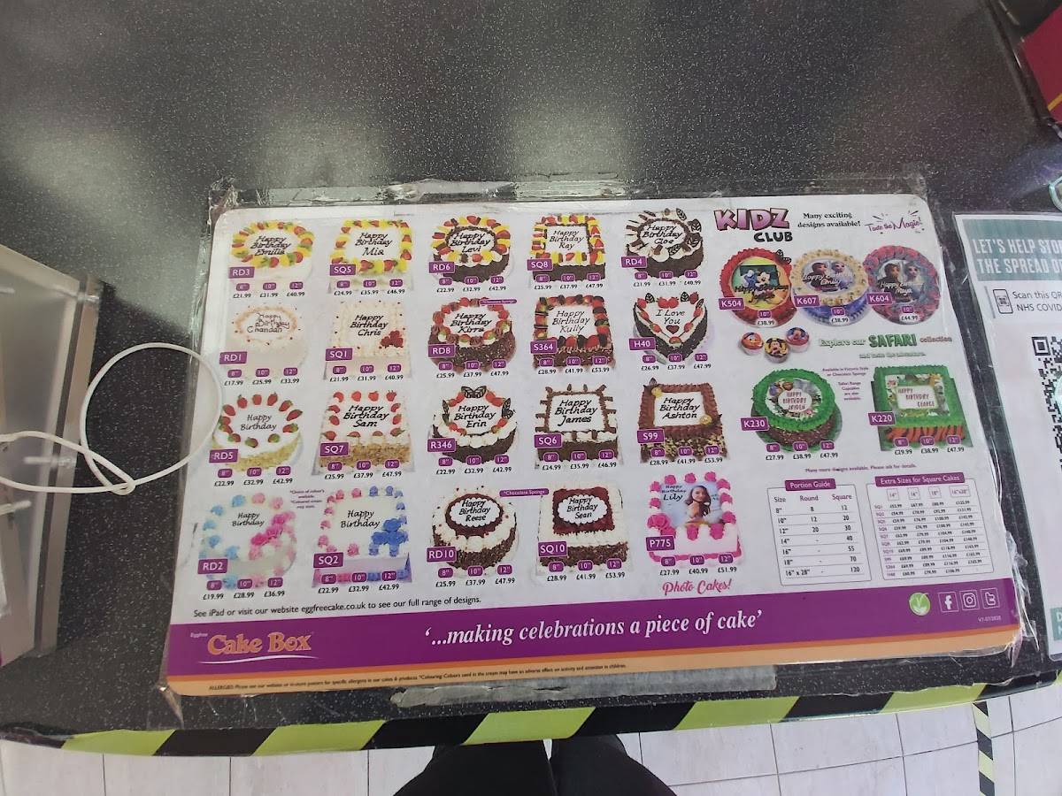 Carta de Cake Box Bradford Leeds Road, Bradford