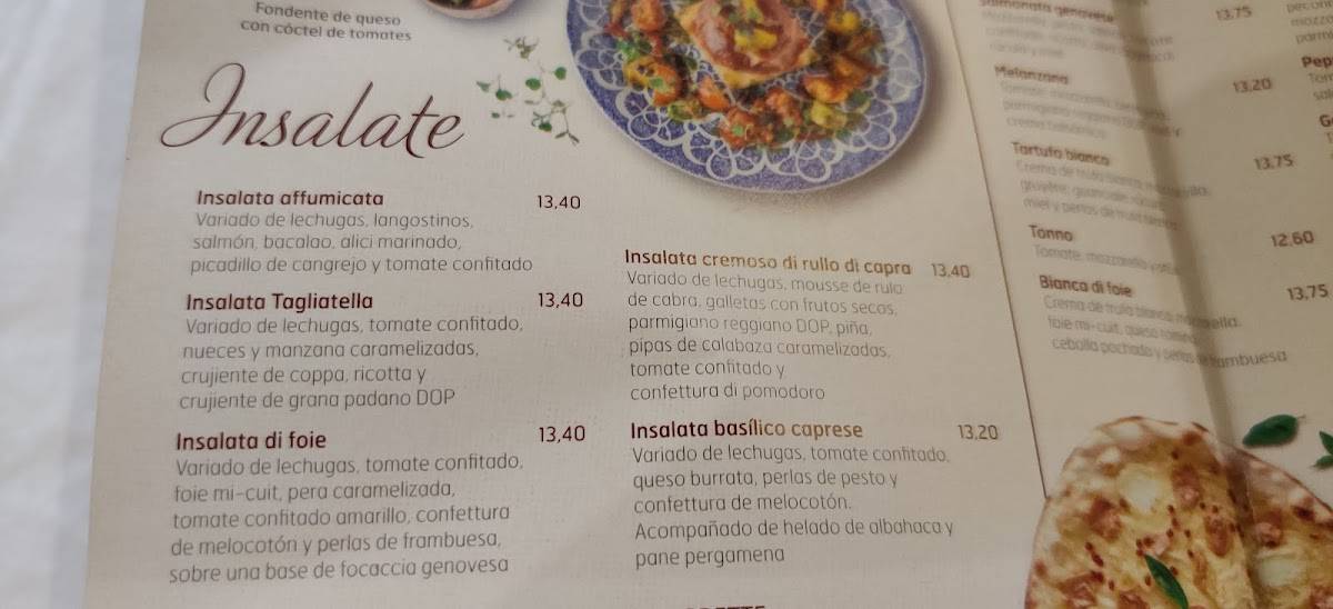 Carta de pizzería La Tagliatella Sant Joan de Déu, Calafell, Calafell
