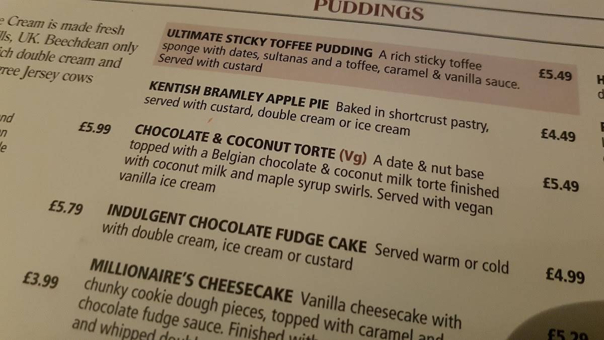 Menu at The Bridge pub & bar, Cambridge, Clayhithe Rd