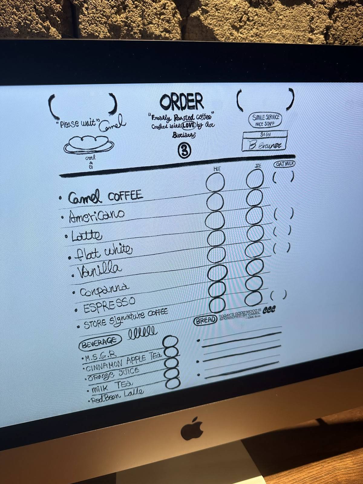 Menu at Camel Coffee 7th branch cafe, Seoul, 4 Seoulsup 7-gil