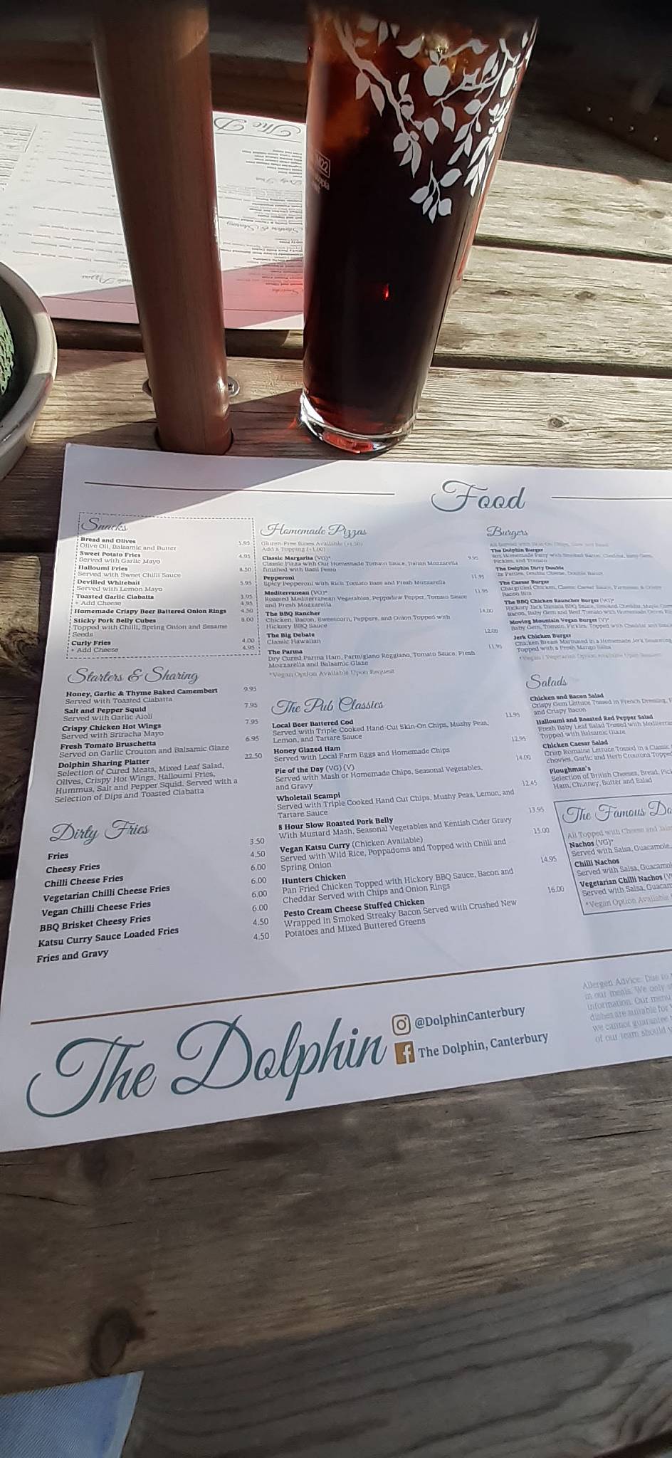 Menu at The Dolphin pub & bar, Canterbury