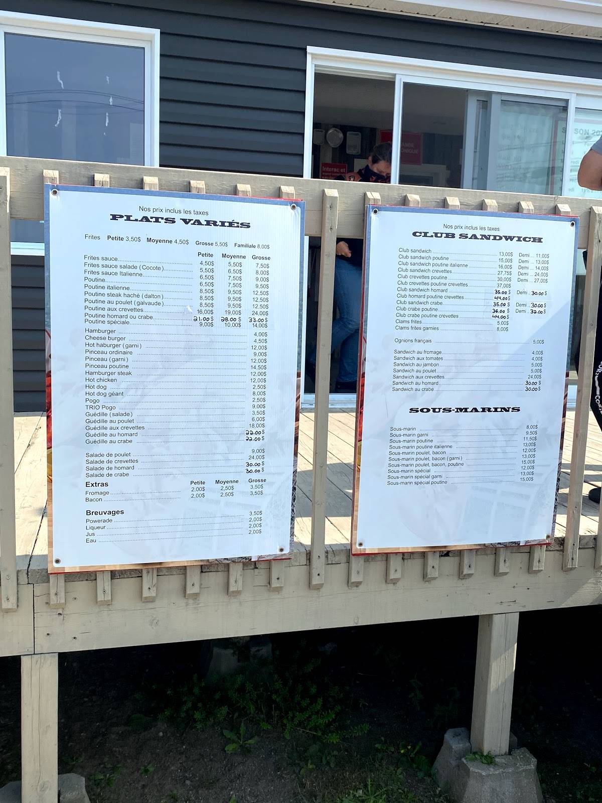Menu au Cantine Ste-Flavie restaurant, Mont-Joli