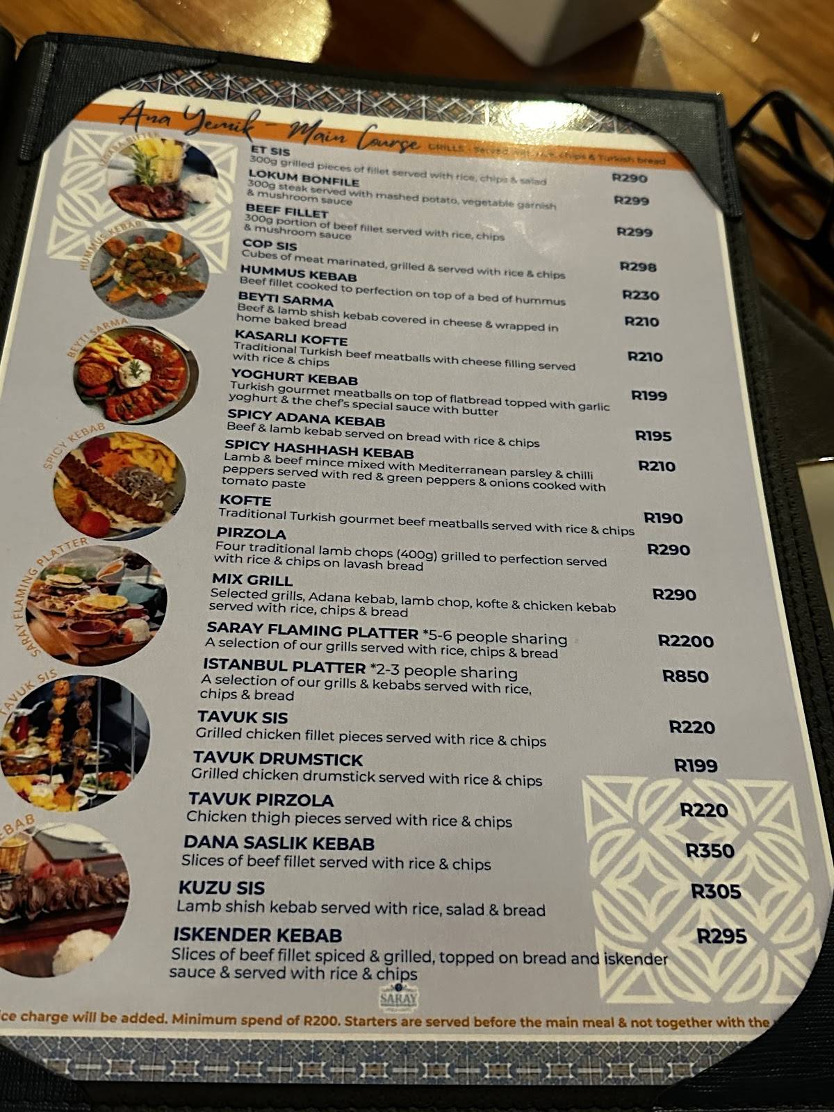 Menu at Saray Turkish Restaurant Cape Town, Cape Town, Shop G01 ...