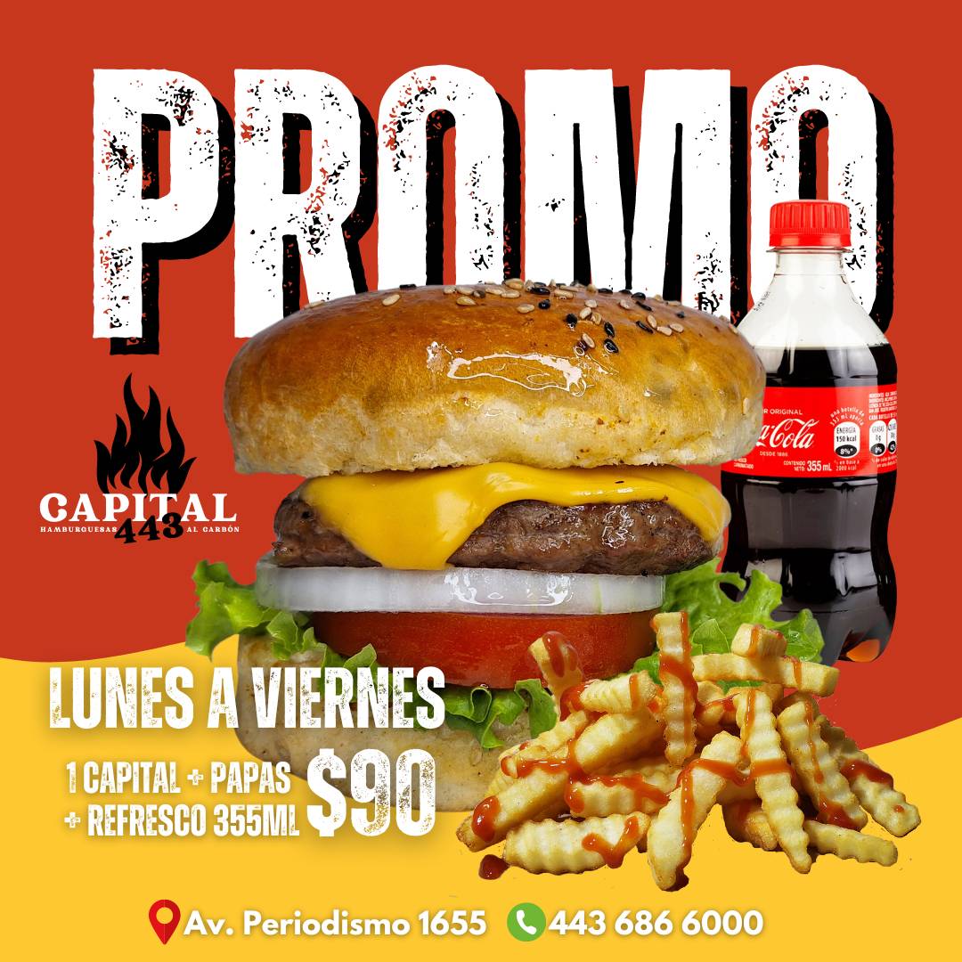 Carta del restaurante Capital 443 Hamburguesas Boneless & Alitas, Morelia