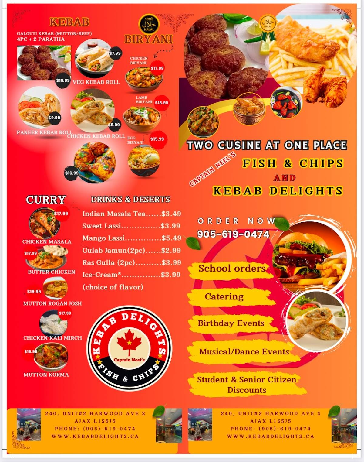 Menu at Captain Neel's Fish & Chips - Ajax cafe, Ajax