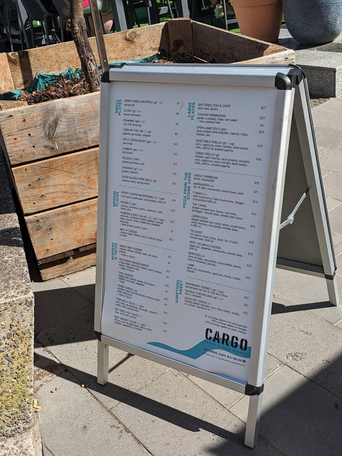 Menu at Cargo Bar & Eatery, Docklands, 55A Newquay Promenade