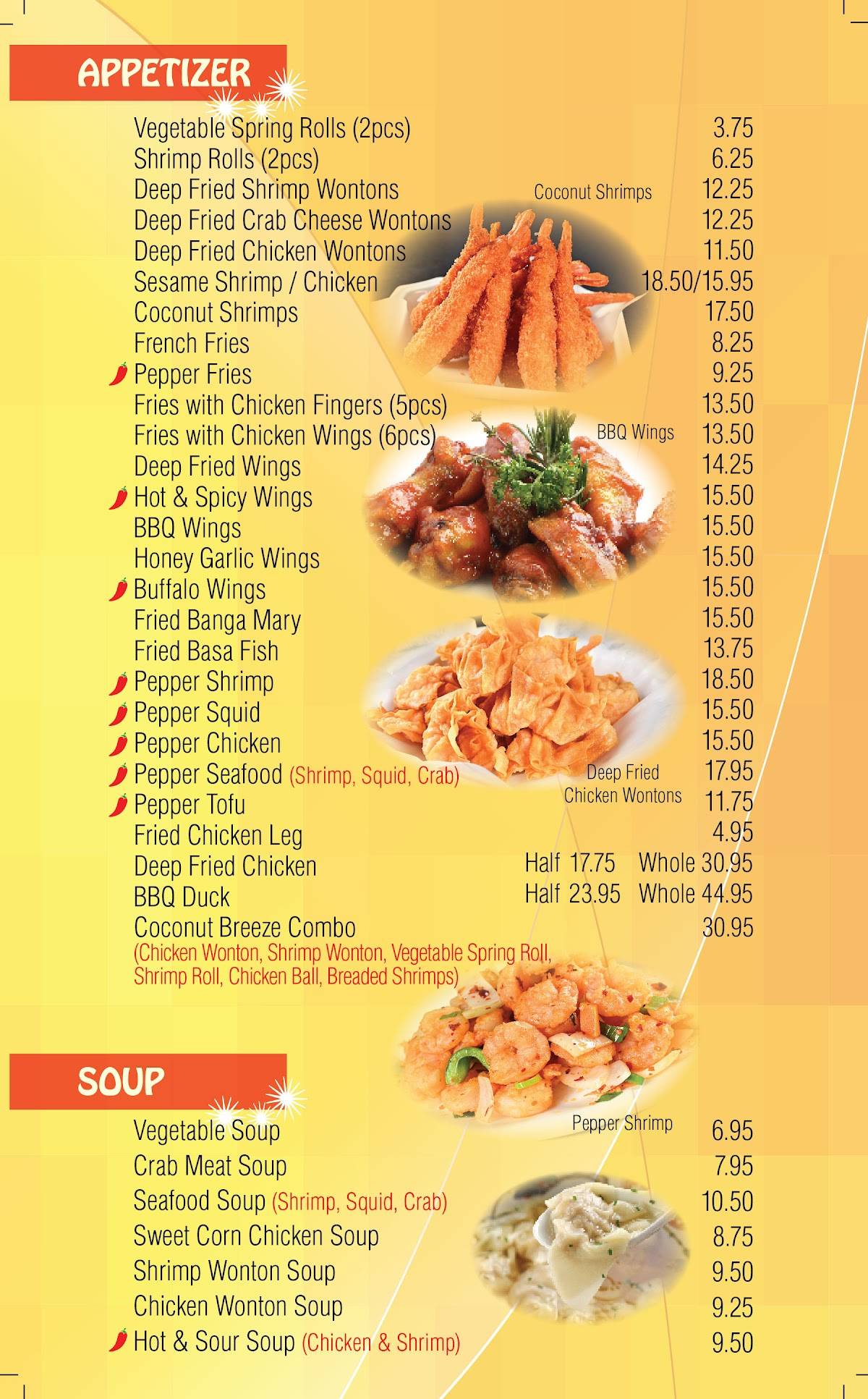 Menu at Caribbean Heat restaurant, Pickering