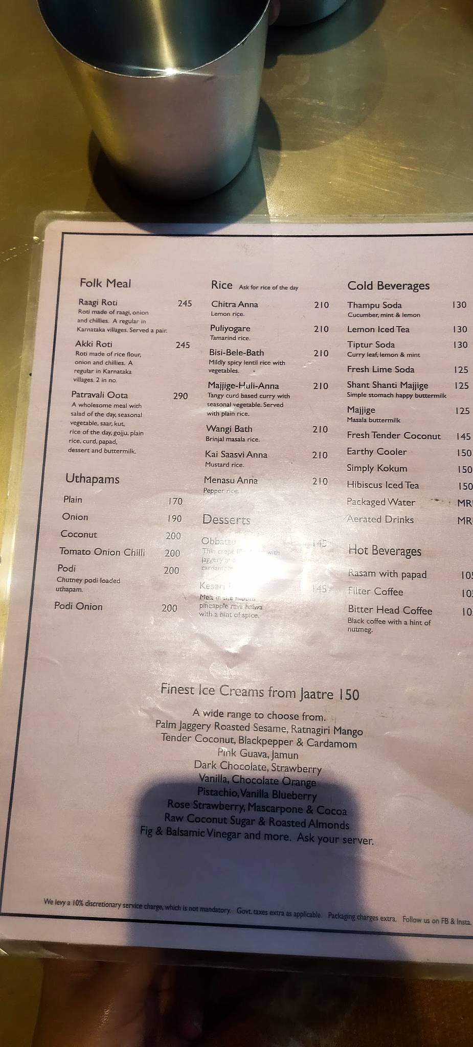 Menu at Carnatic Cafe, Noida