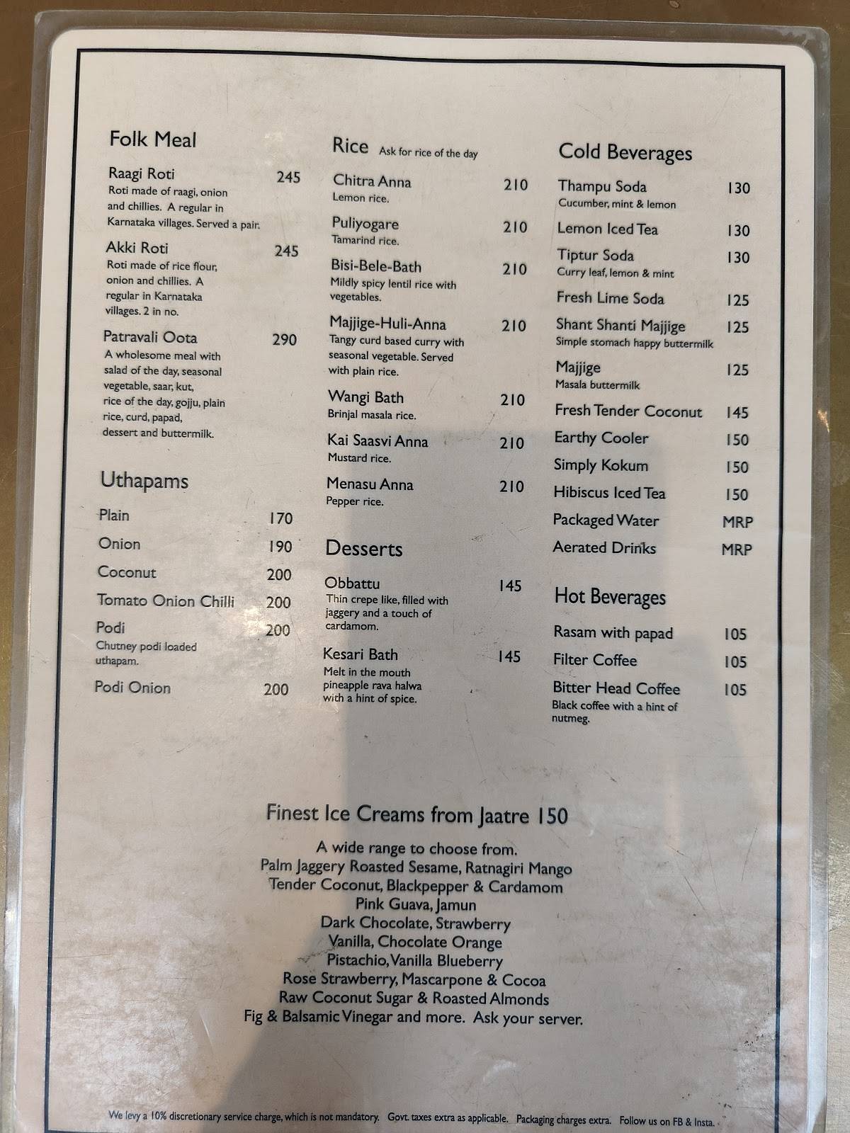 Menu at Carnatic Cafe, Noida