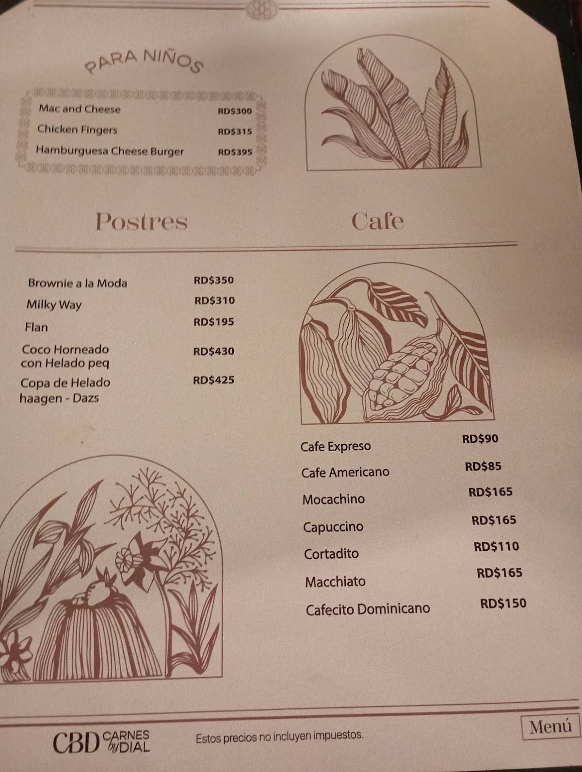 Carta del restaurante Carnes By Dial, Santo Domingo Este, F4QJ+85Q
