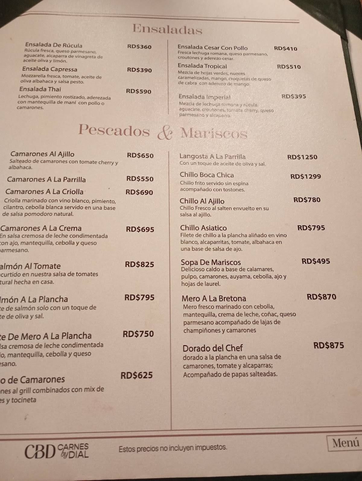 Menu at Carnes By Dial restaurant, Santo Domingo Este, F4QJ+85Q