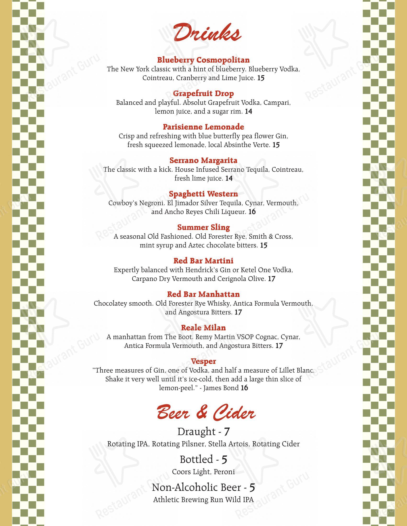 Menu at Caro Amico Italian Cafe, Portland