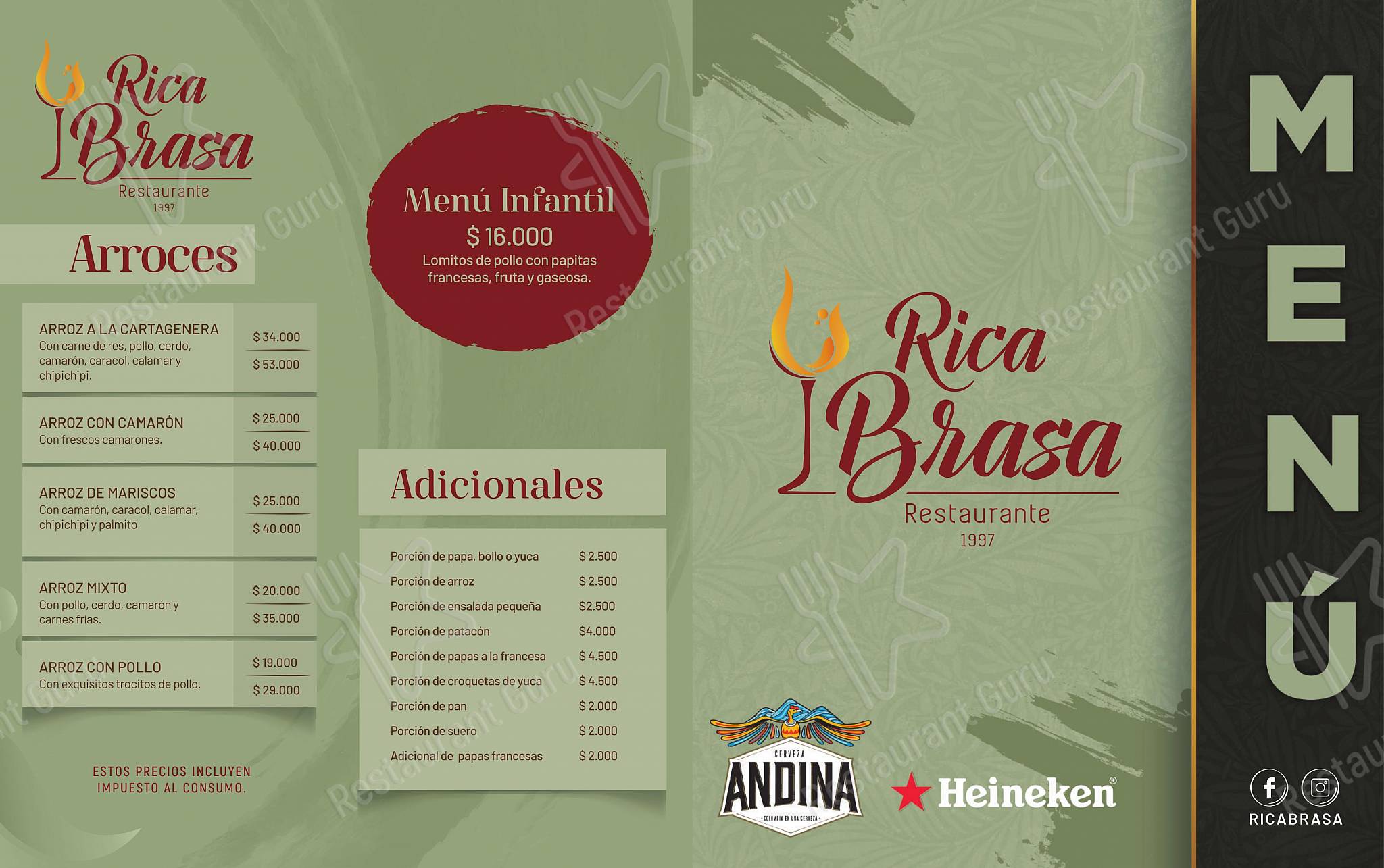 Carta de Restaurante Rica Brasa Crisanto Luque, Cartagena, Entrada al ...