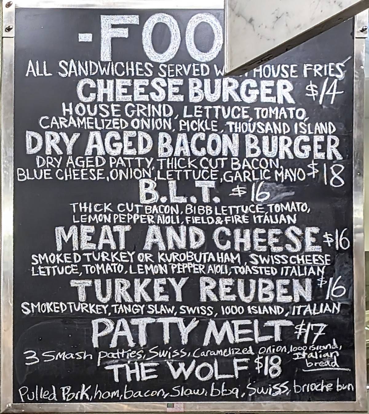 Menu at Carvers restaurant, Grand Rapids