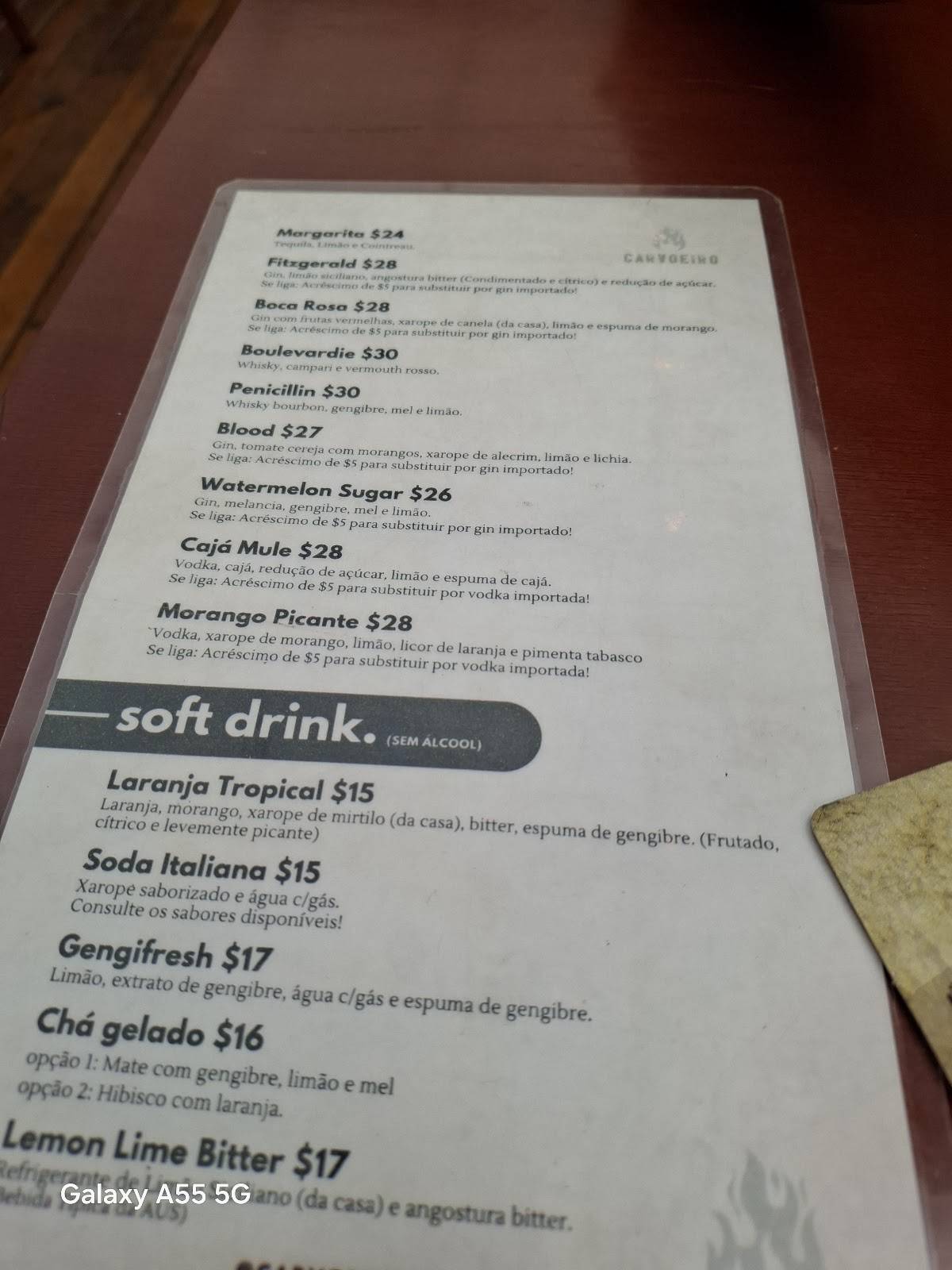 Carta del restaurante Carvoeiro nos Aires - Buenos Aires - Guarapari ...