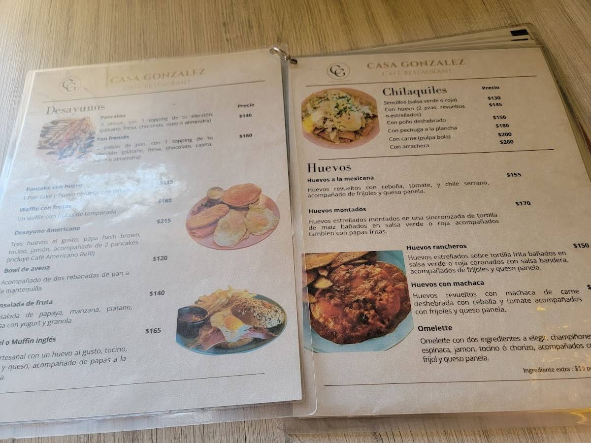 Menu at Casa Gonzalez restaurant, Mexicali, Blvrd. islas agrarias Plaza ...