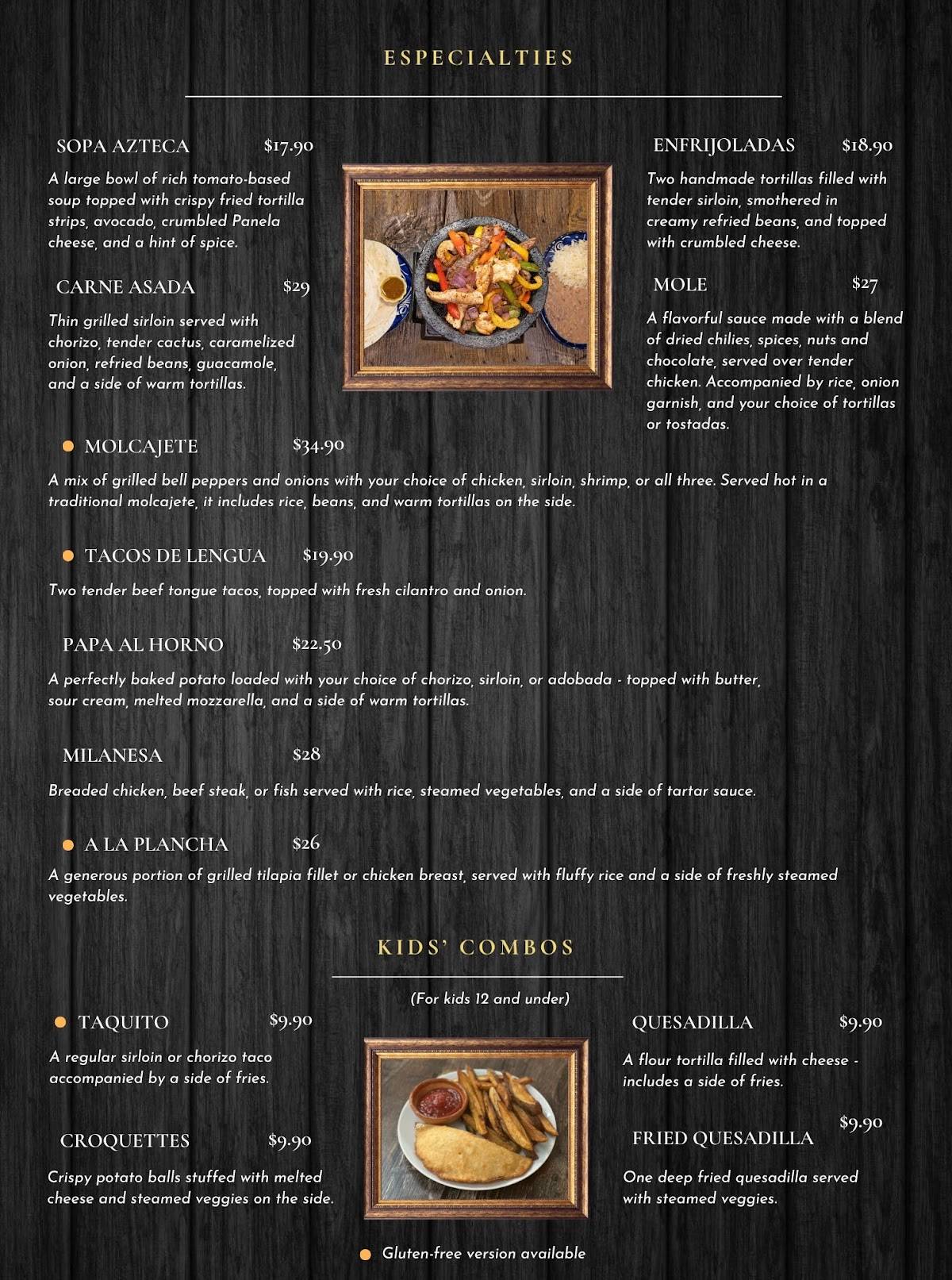 Menu at Casa Latina restaurant, Saint John, 640 Manawagonish Rd