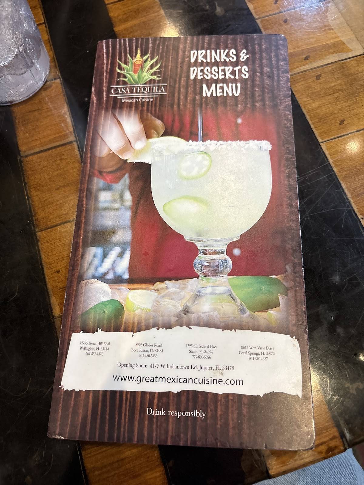 Carta del restaurante Casa Tequila Boca Raton, Boca Raton, Glades Rd #4006