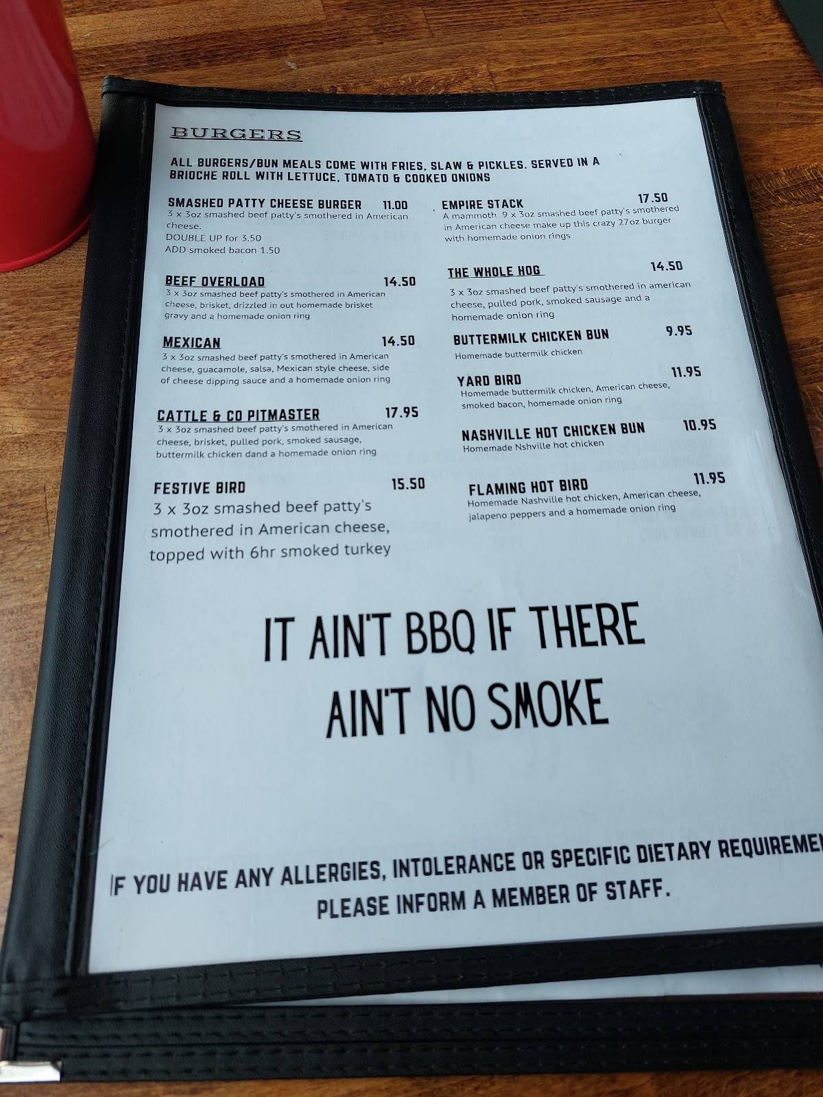 Menu at Cattle & Co Llanelli restaurant, Llanelli