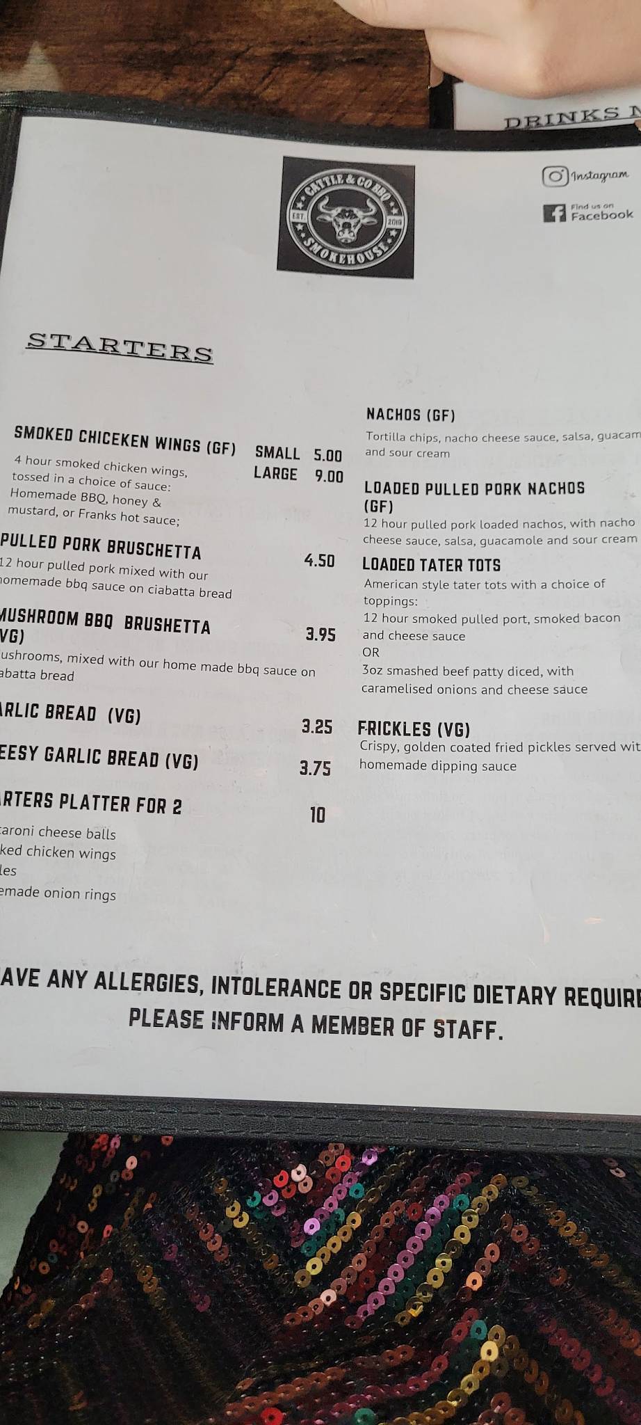 Menu at Cattle & Co Llanelli restaurant, Llanelli