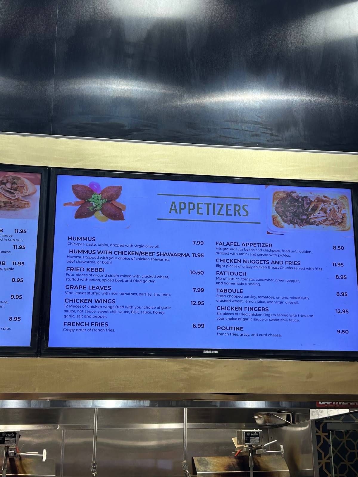 Carta del restaurante Cedars Shawarma & Kabab West Edmonton Mall, Edmonton