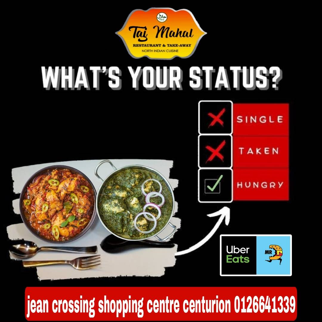 Menu at Taj Mahal restaurant, Centurion, 225 Jean Ave