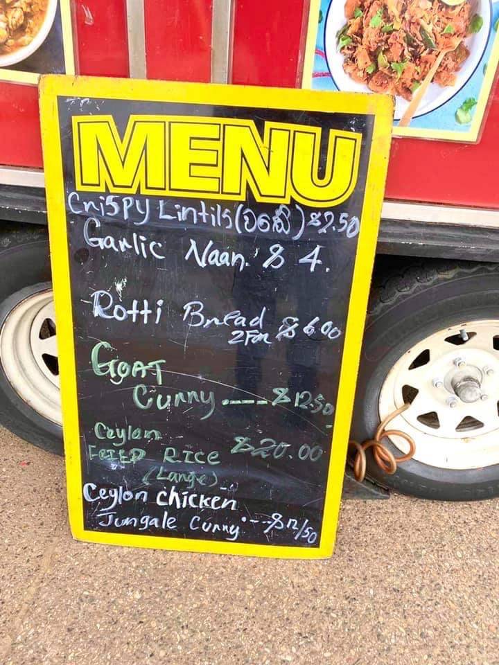 Menu at Ceylon Cuisine (Food Truck) restaurant, Devonport