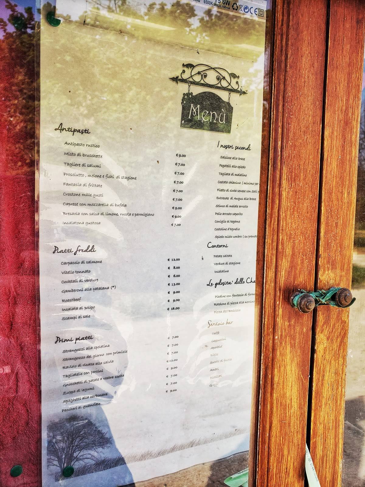 Speisekarte von Chateaux de Pep restaurant, Spoleto