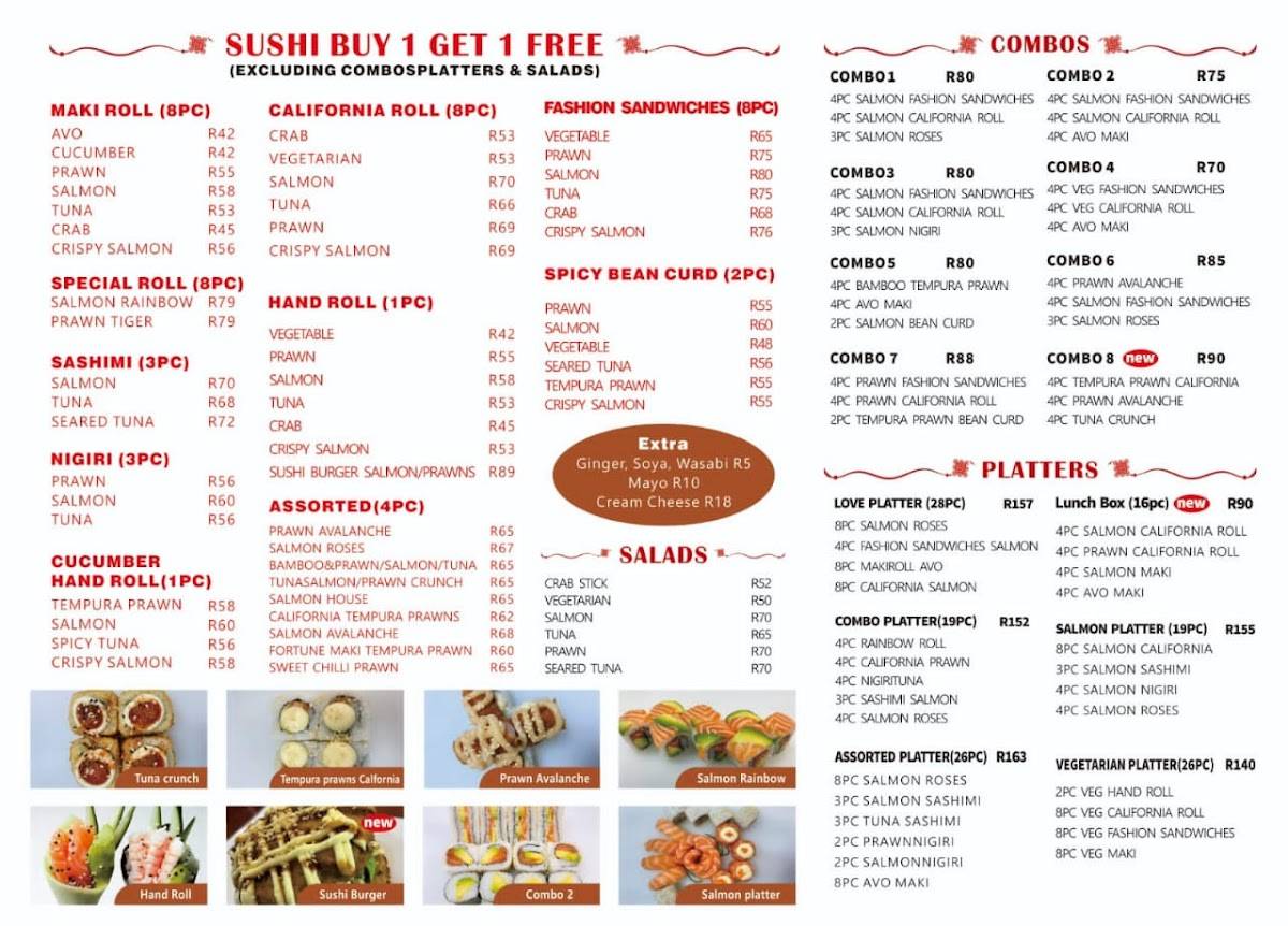 Menu at Tommy's Coco Sushi & Chinese, Chatsworth