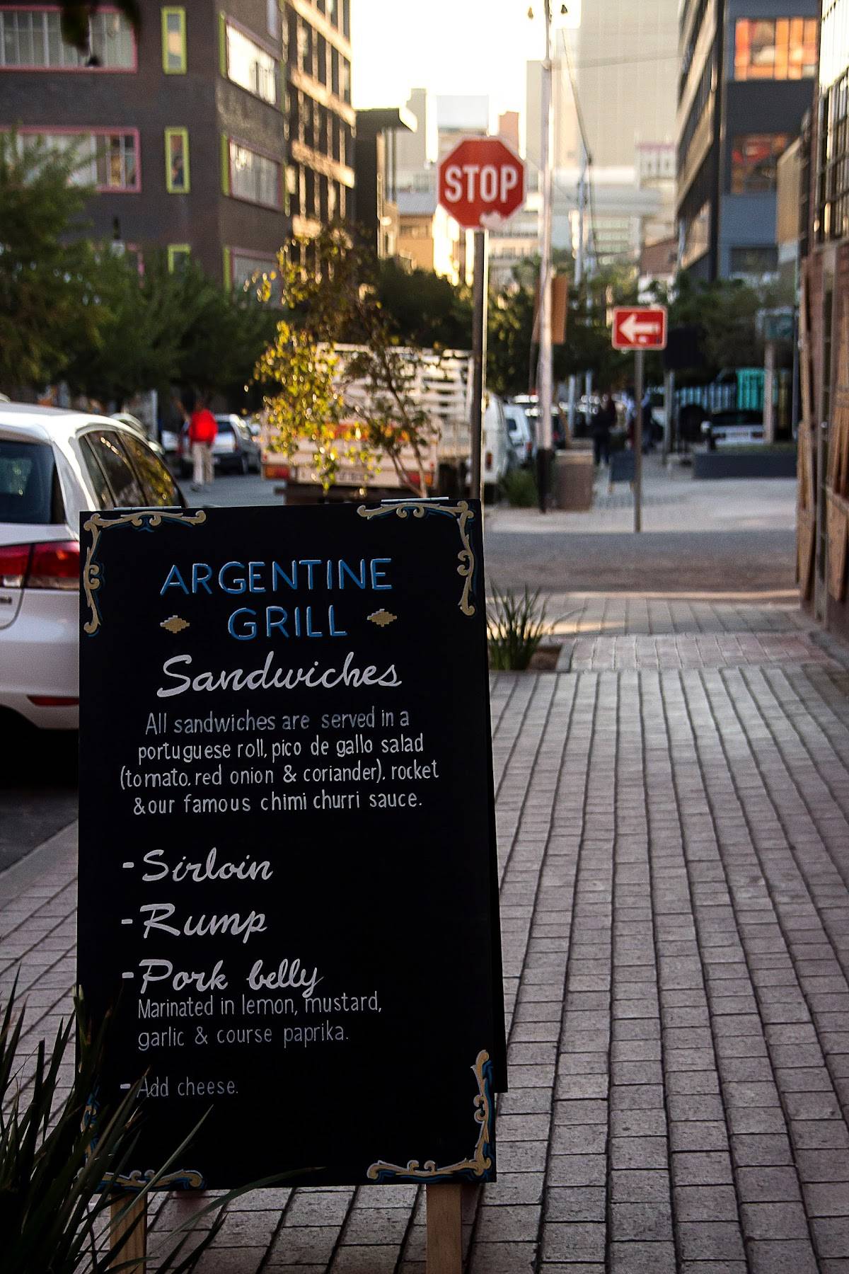 Menu at Che Argentine Grill restaurant, Johannesburg