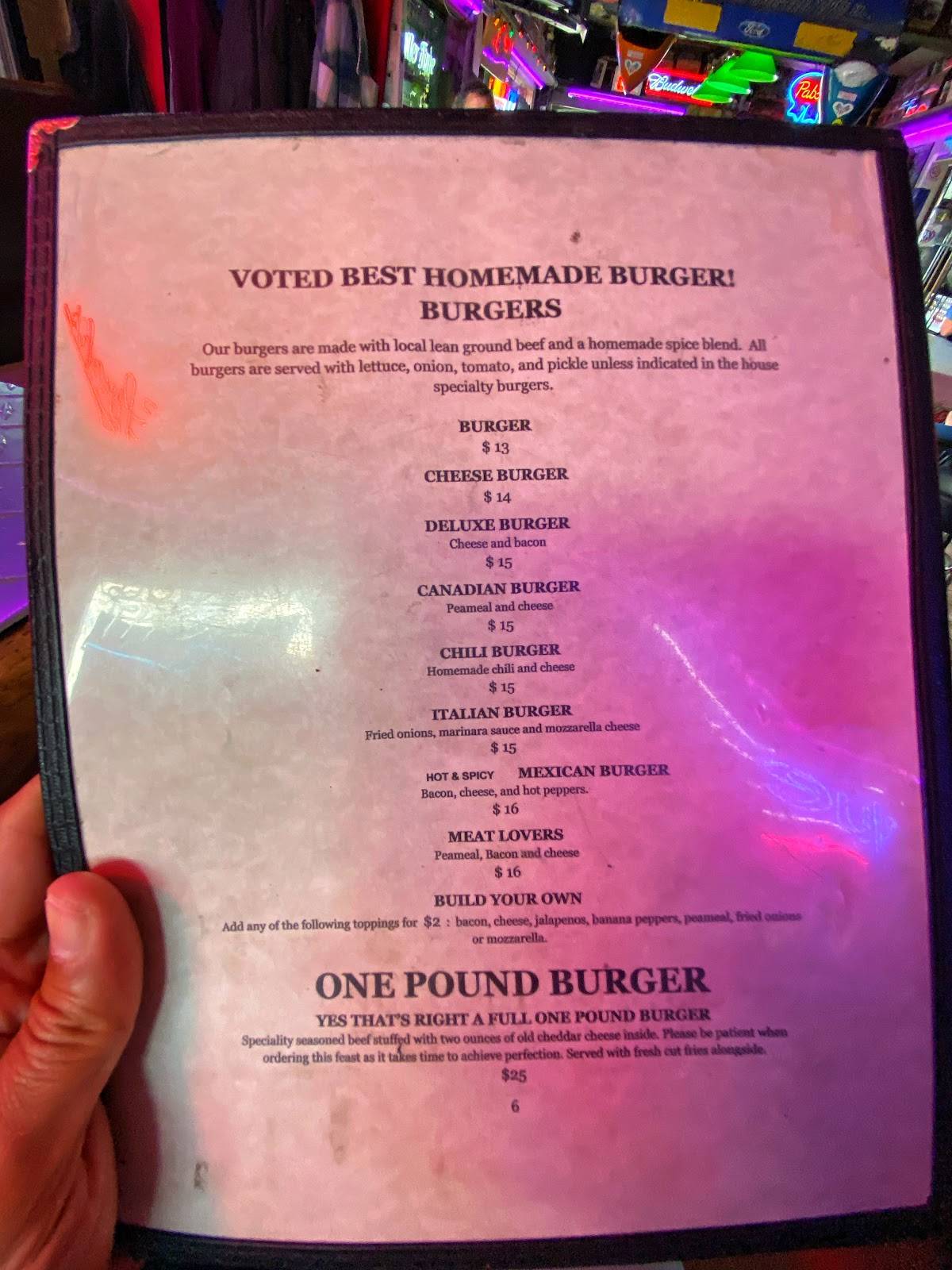 Menu at Checkered Flag Bar & Grill, Hamilton