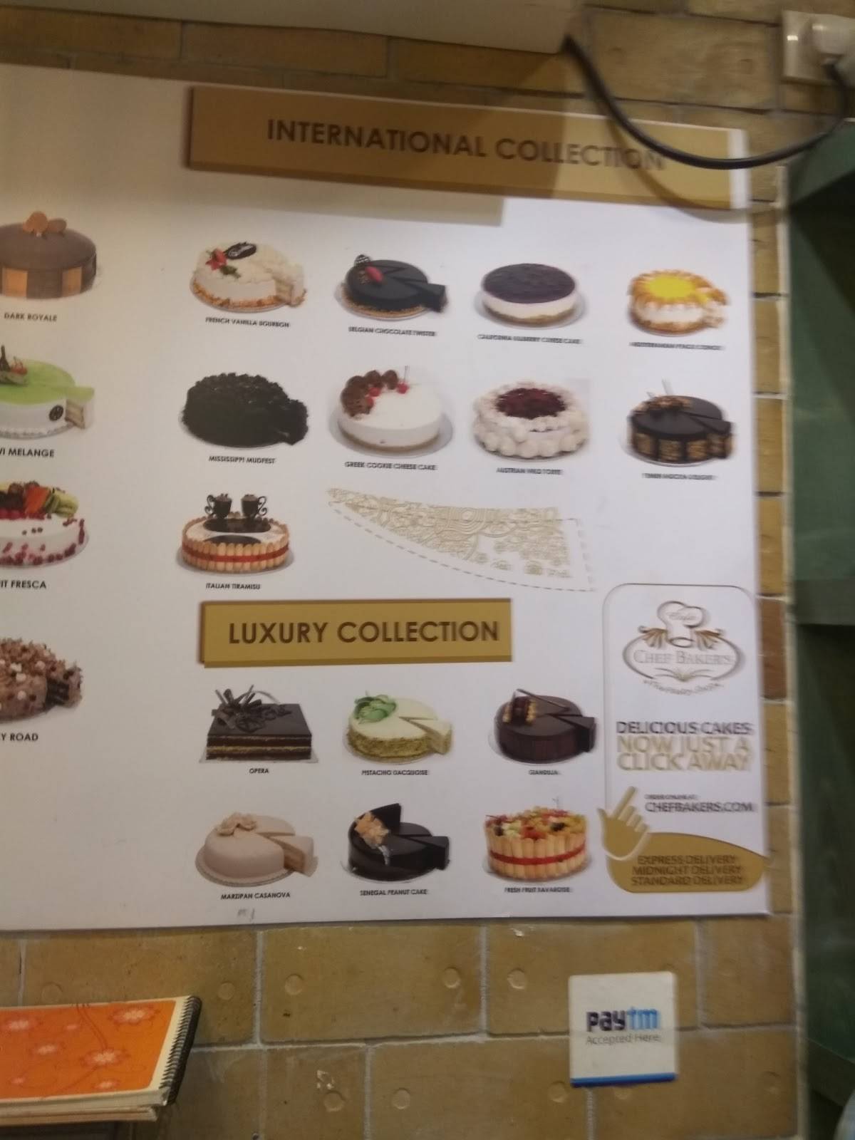 Menu at Chef Bakers Hyderabad, Bengaluru