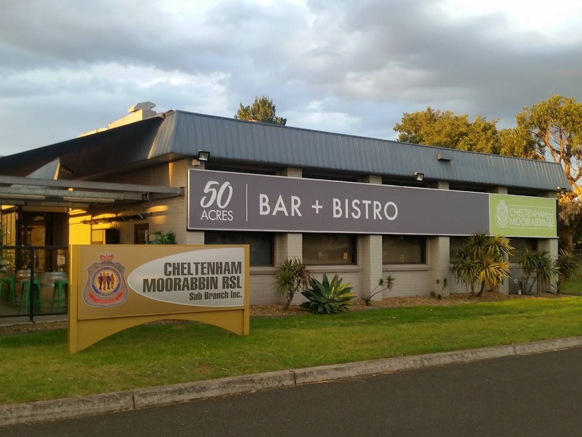 Menu at Cheltenham Moorabbin RSL club, Cheltenham