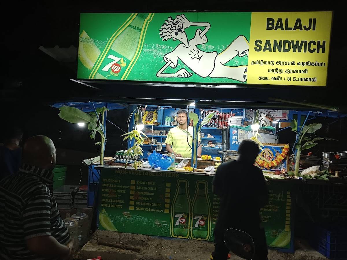 Menu at BALAJI SANDWICH STALL, Chennai, NO 149